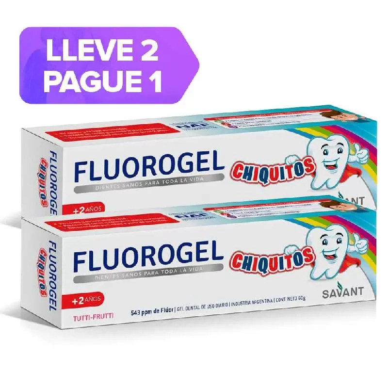 Fluorogel Chiquitos Tutti Frutti Gel Dental Con Fluor 2 U de 60 gr ...