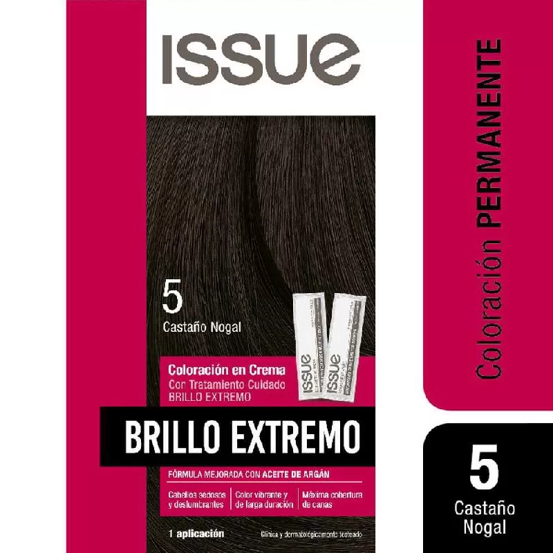 Issue Brillo Extremo Kit Coloración N°5 Castaño Nogal - Tienda Sancor Salud