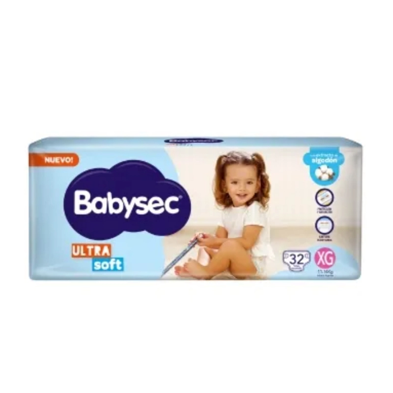 Babysec Pañales Ultrasoft XG 32 u - Tienda Sancor Salud