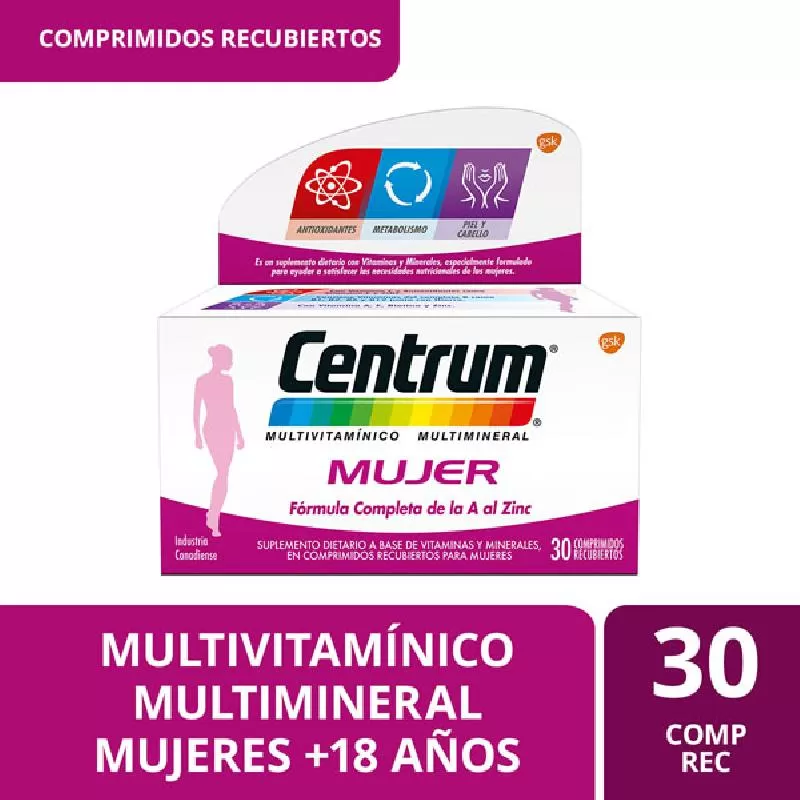 Centrum Suplemento Vitaminico Mujer 30 comp - Tienda Sancor Salud